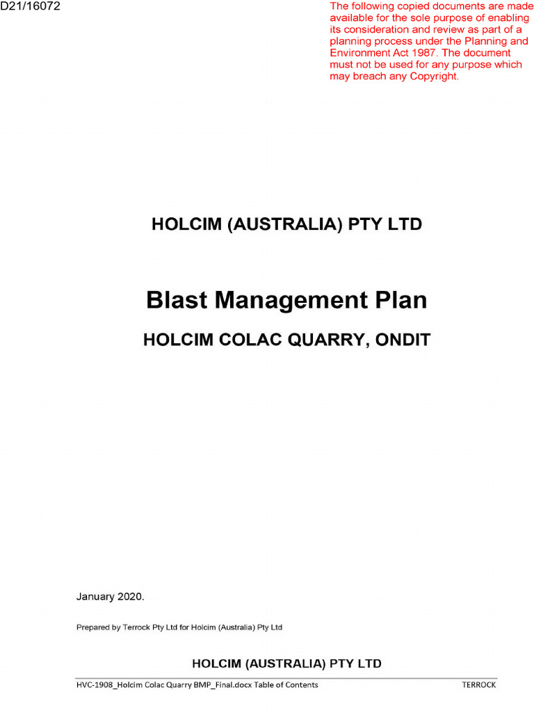 PP2831995 2 Appendix H Blast Management Plan | PDF | Occupational ...
