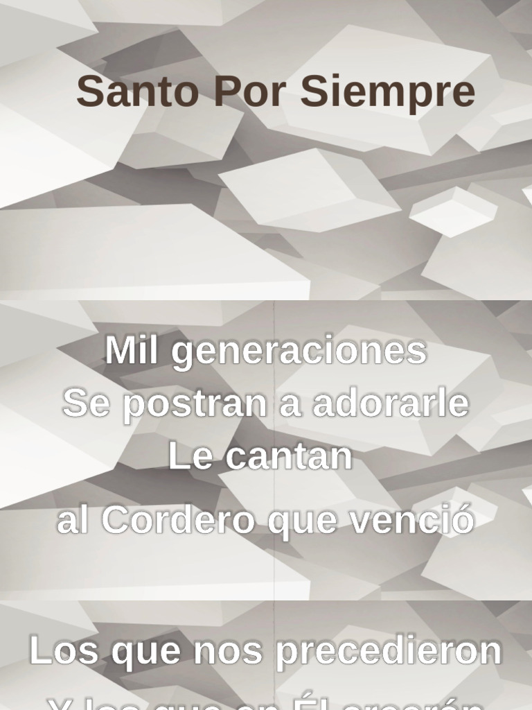 Cántico de Adoración al Cordero Santo | PDF