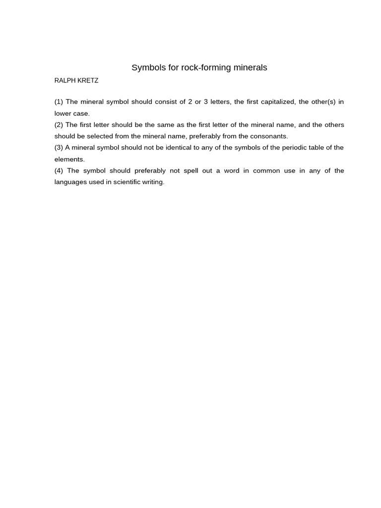 Directions Creating Symbols Rock-Forming Minerals | PDF