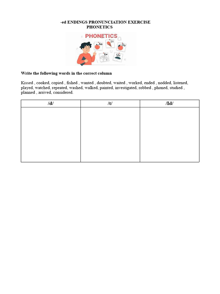 Ed Ending Exercise 1 | PDF