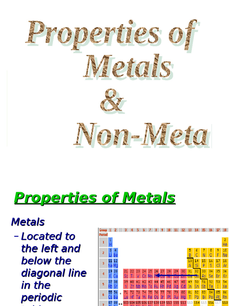 Key Properties of Metals and Nonmetals | PDF