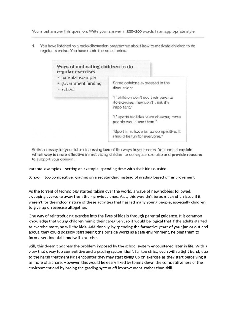 Encouraging Kids' Exercise Through Parents | PDF