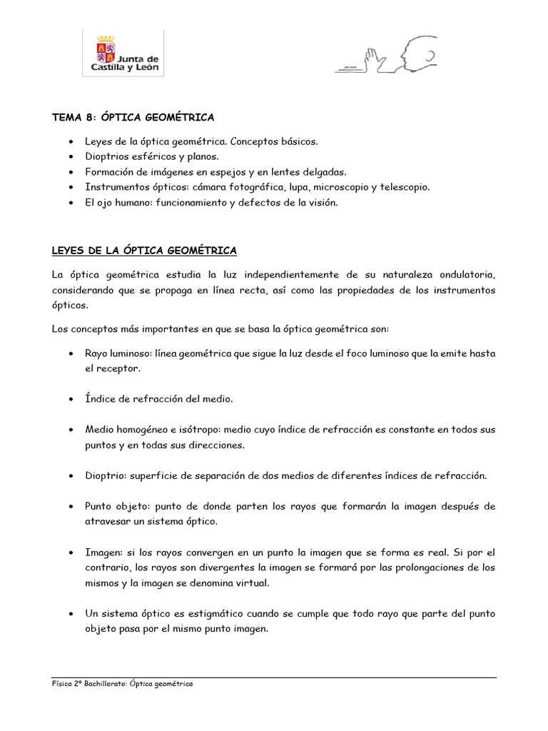 Óptica Geométrica: Leyes y Aplicaciones | PDF | Ojo humano | Óptica