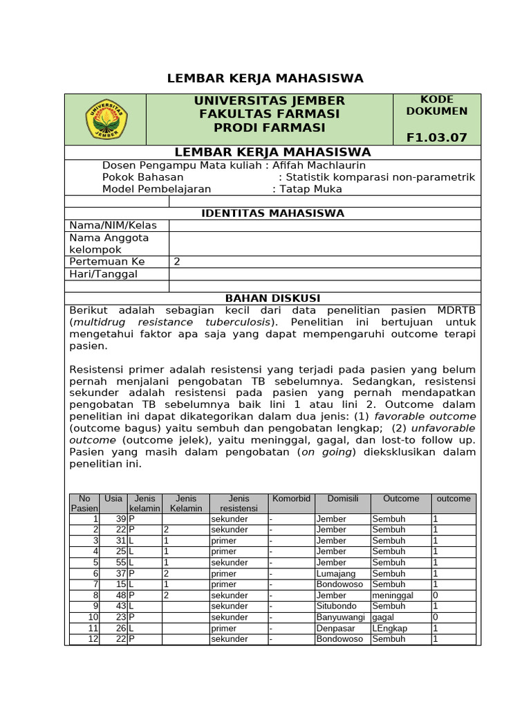 LKM 1 Statistik komparasi | PDF