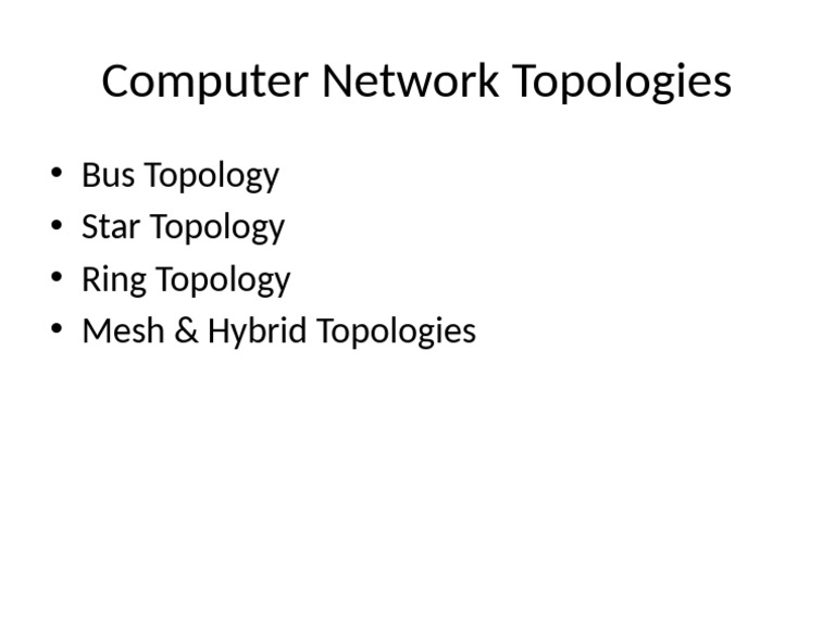 Computer Network Topologies | PDF
