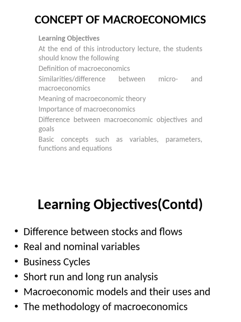 Wk. 1 Introduction Basic Concepts | PDF | Macroeconomics | Recession