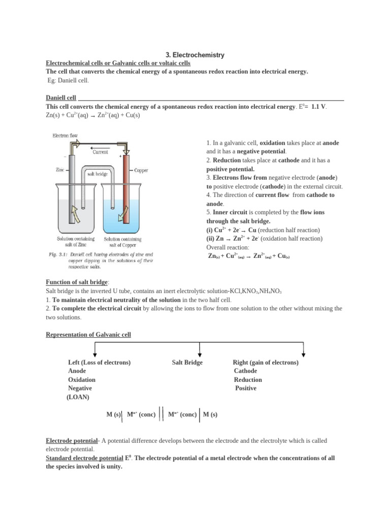 Electrochemistry - Very Simplified Notes | PDF | Electrical Resistivity ...