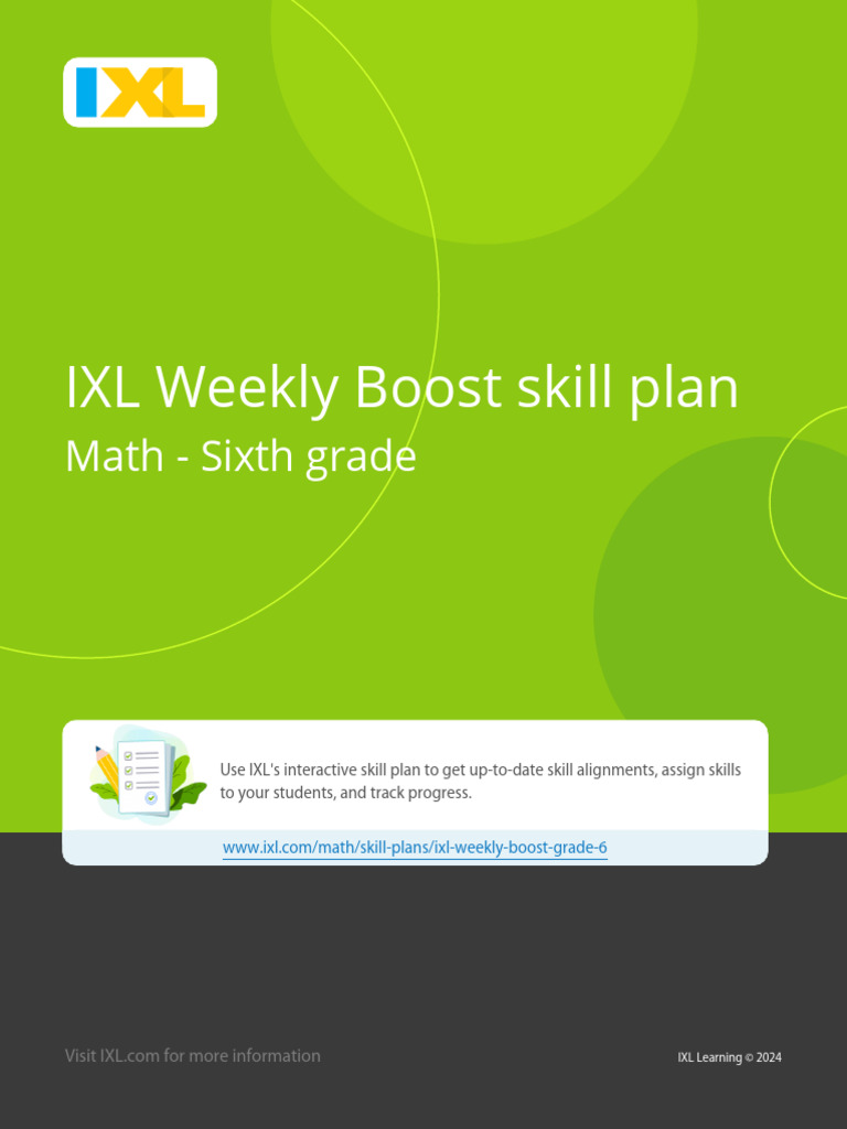 Sixth Grade Math Skill Plan | PDF | Area | Rectangle
