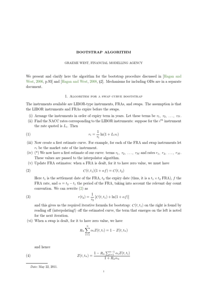 Bootstrap Algorithm | PDF | Libor | Bonds (Finance)