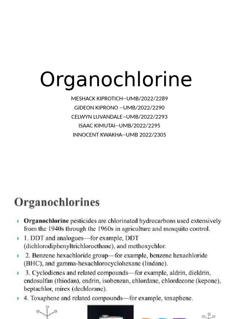 Organo Chlorine | PDF | Pesticide | Ddt