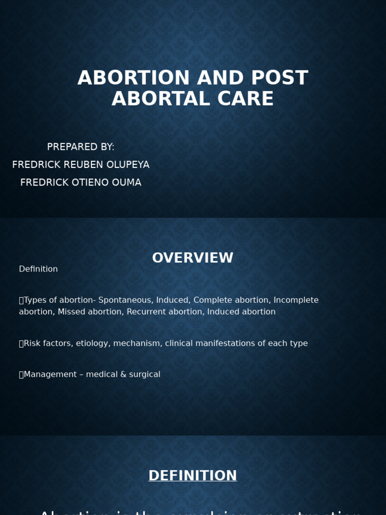 Abortion Types and Post-Abortal Care Guide | PDF | Miscarriage | Abortion