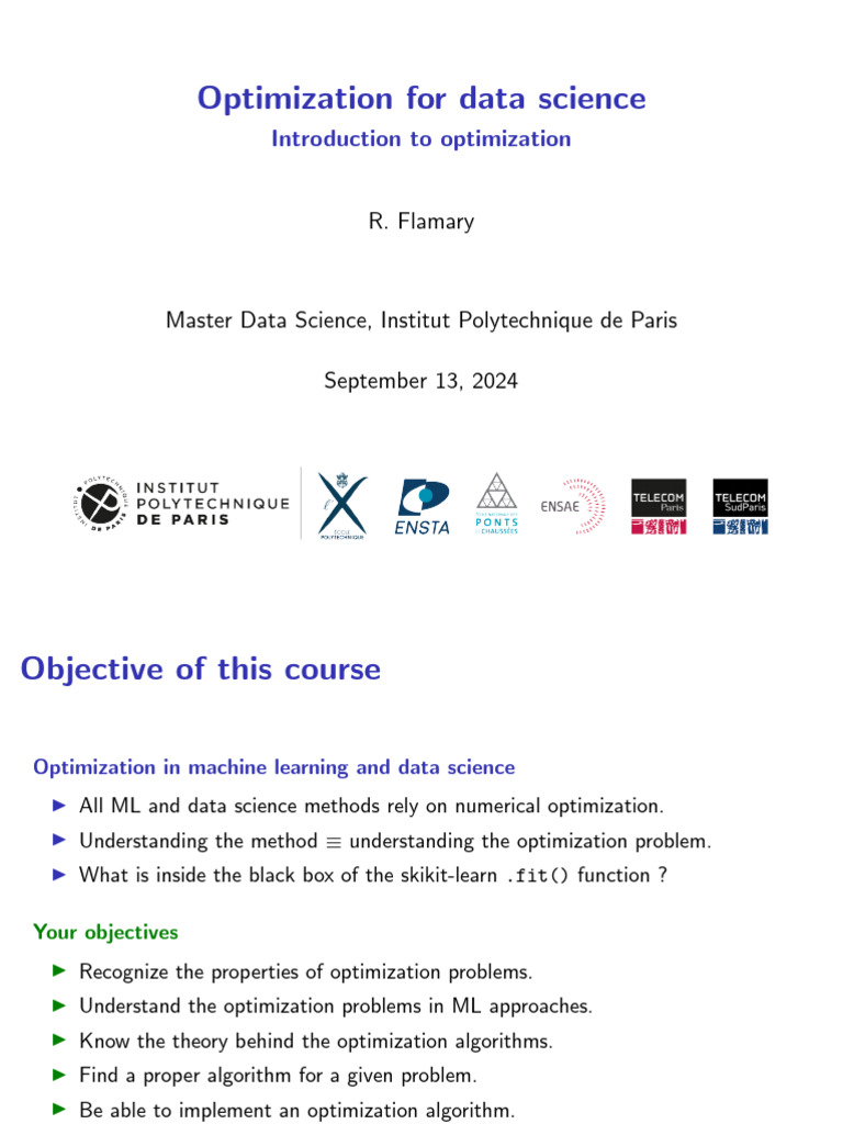 01 Intro Optim Ml | PDF | Eigenvalues And Eigenvectors | Mathematical Optimization