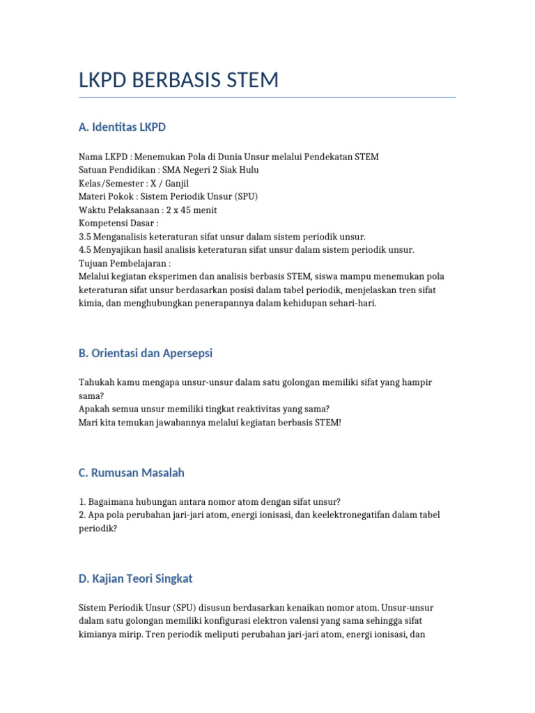 LKPD STEM | PDF