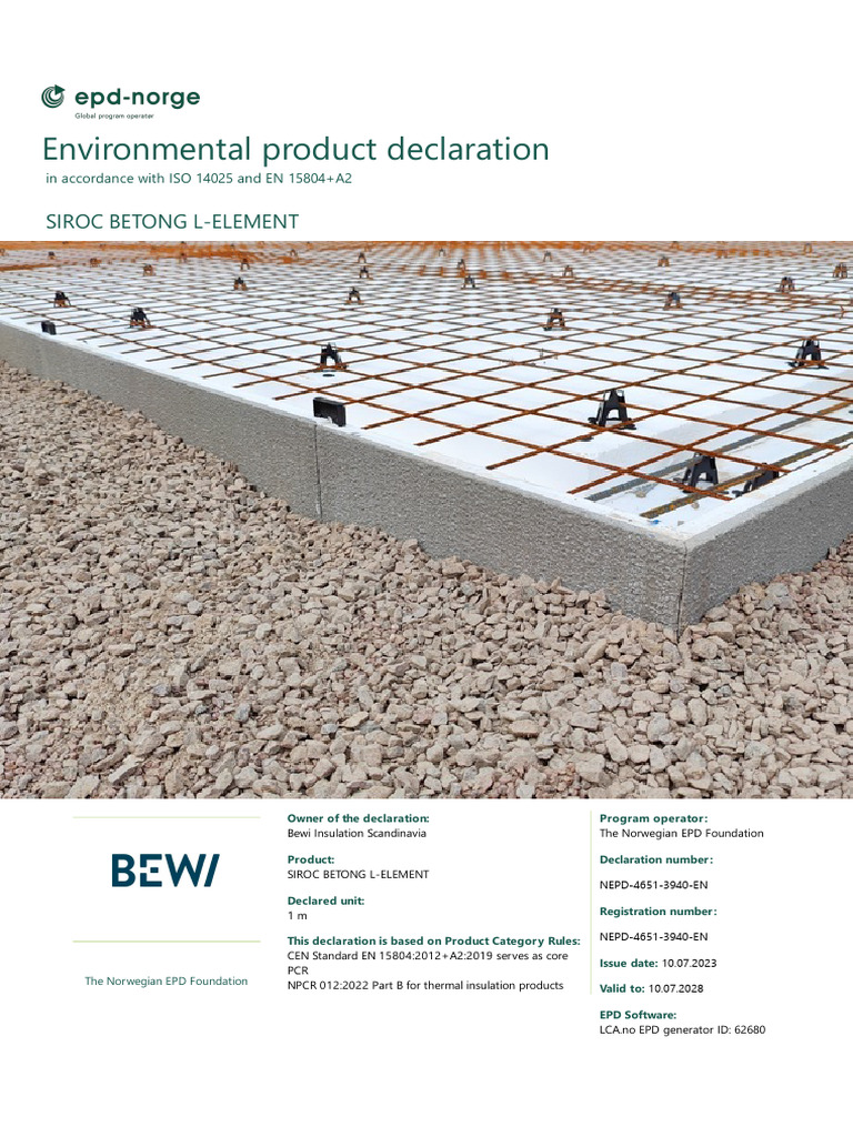 Mohem - Siroc Betong L-Element | PDF | Life Cycle Assessment | Waste