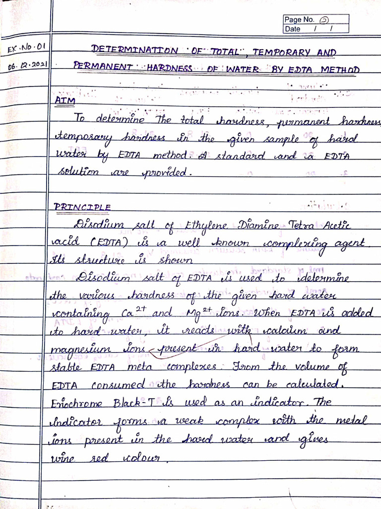 Ex - No-3 (Edta Method - I) | PDF