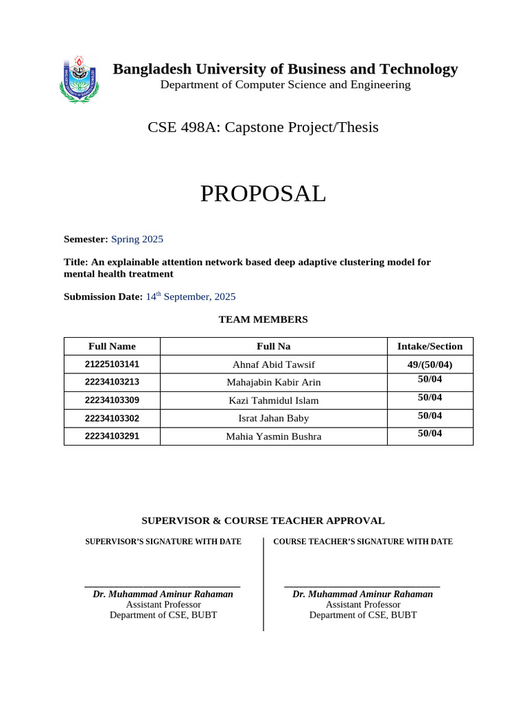 Capstone Proposal (Mental Health) | PDF | Cluster Analysis | Mental Health