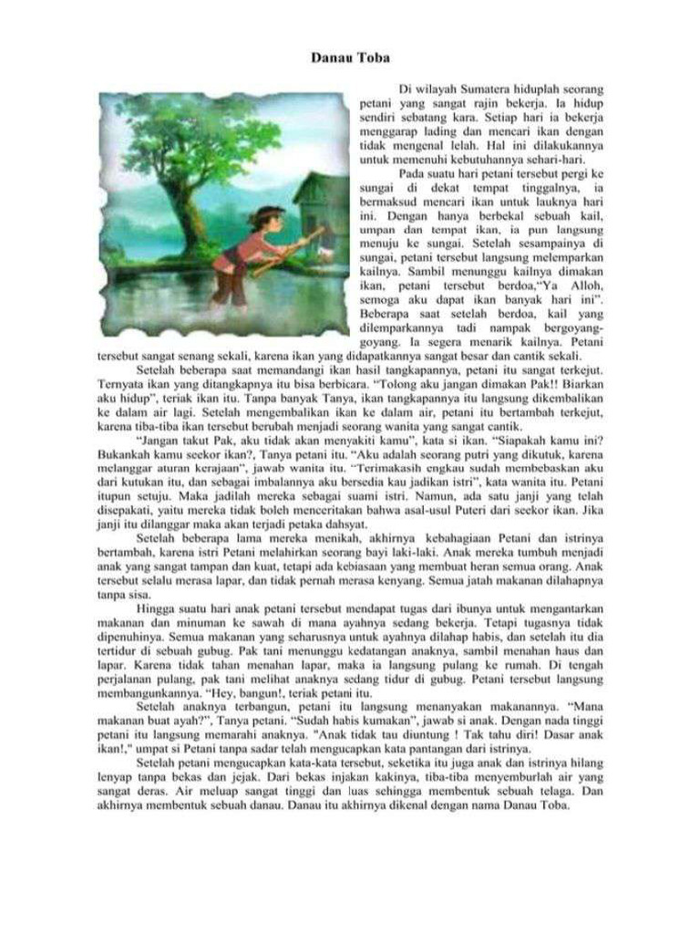 Dongeng Bahasa Indonesia Danau Toba-1-10-1 | PDF