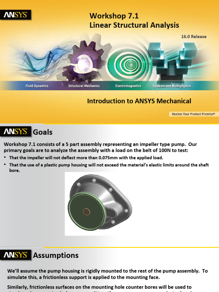 ANSYS Mechanical: Pump Analysis Guide | PDF | Deformation (Engineering ...
