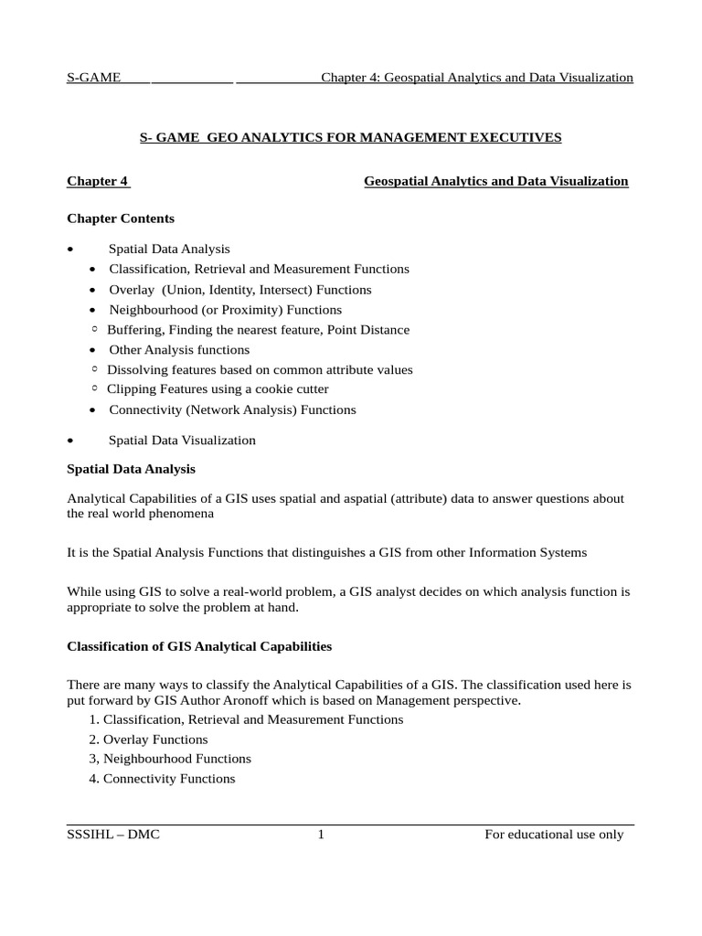 SGAME Chapter 4 Geospatial Analytics and Data Visualization Class Notes ...