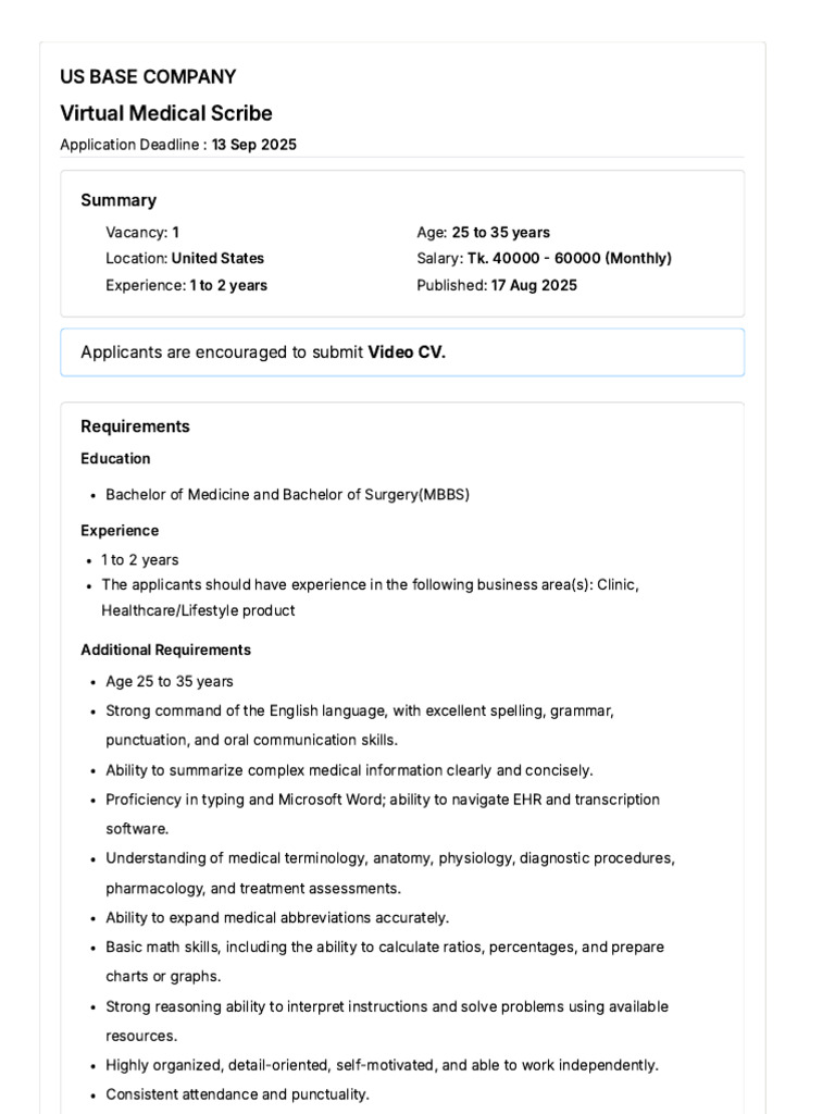 Remote Virtual Medical Scribe Job | PDF | Electronic Health Record ...