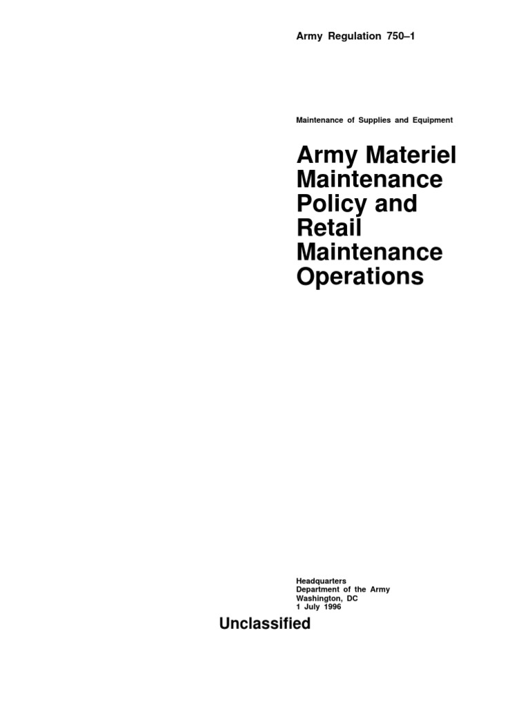 Ar 750-1 | PDF | United States Army Reserve | United States Army