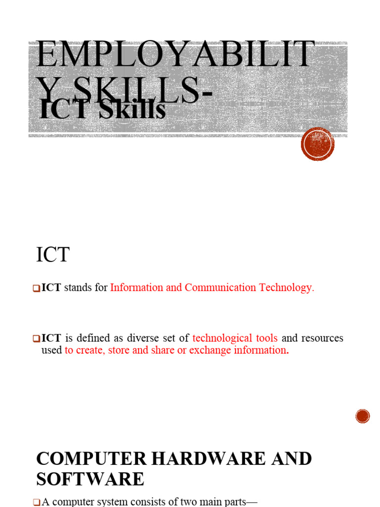 ICT Skills (1) | PDF | Bios | Operating System