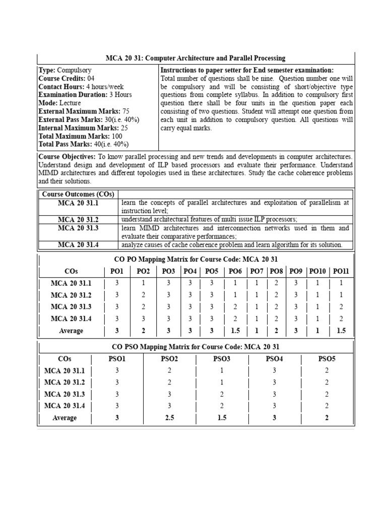 MCA 3rd sem | PDF | Parallel Computing | Central Processing Unit