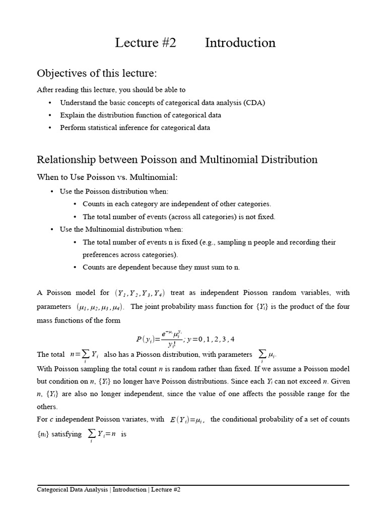 Lecture 02 | PDF | Chi Squared Distribution | Poisson Distribution