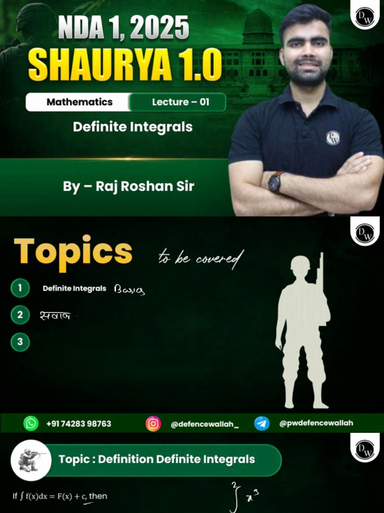 Definite Integrals 01 Class Notes | PDF