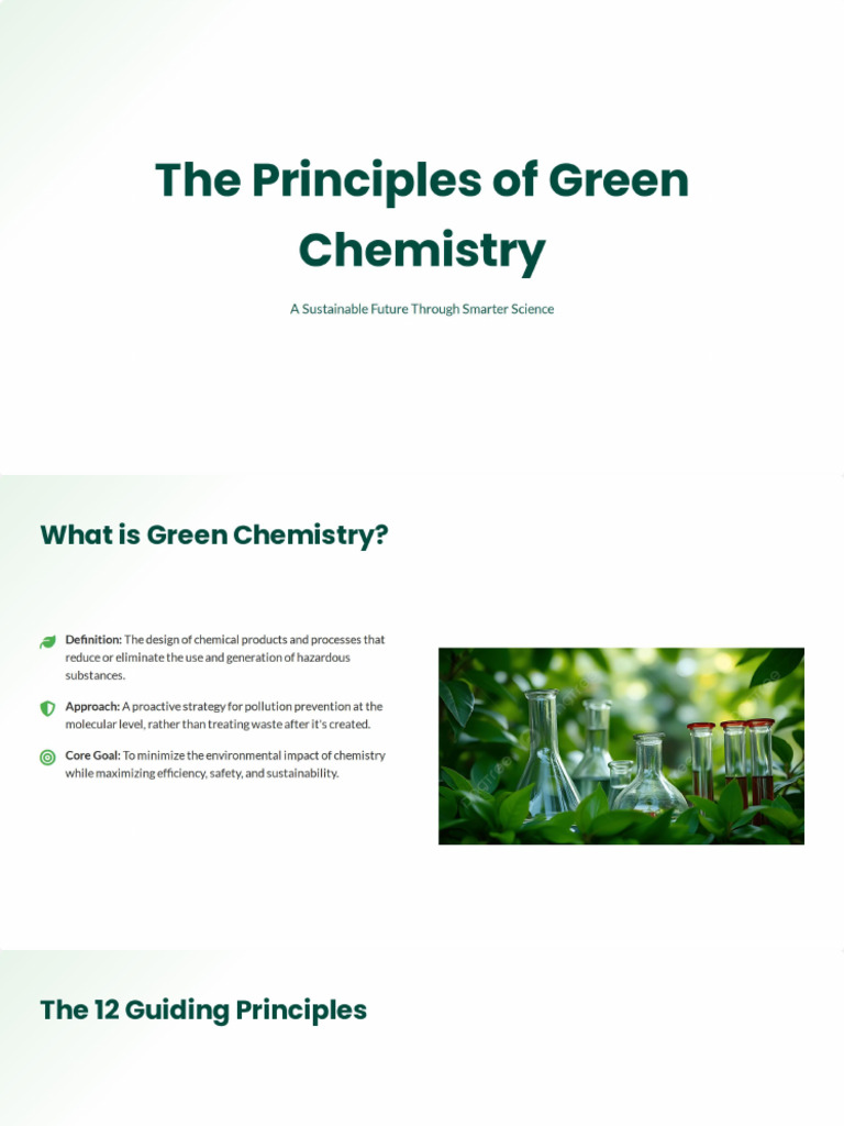 Principles of Green Chemistry | PDF
