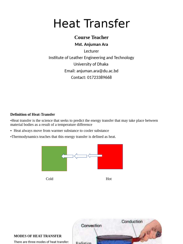 Understanding Heat Transfer Principles | PDF | Heat Transfer | Heat