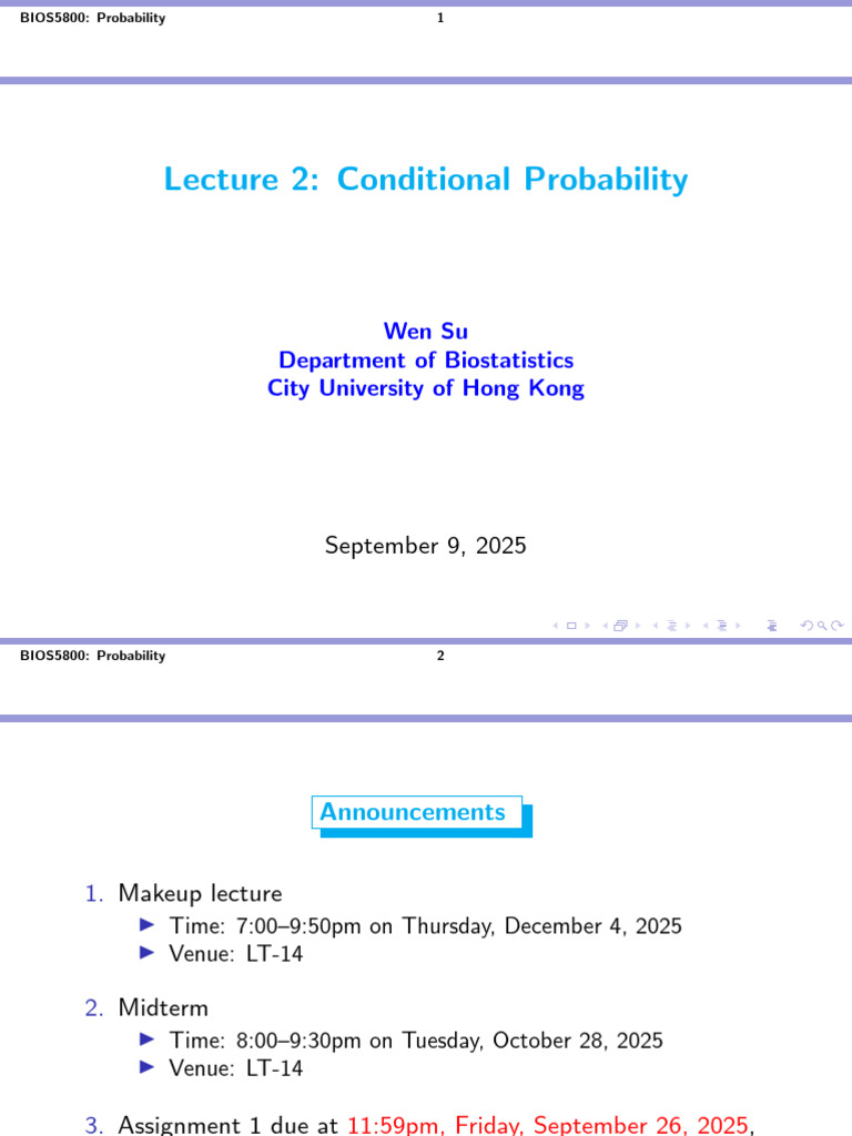 Lecture2 Sol | PDF | Sensitivity And Specificity | Mathematics