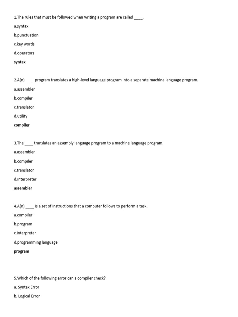 Compiler Questions 2 | PDF | Formalism (Deductive) | Theoretical Computer Science