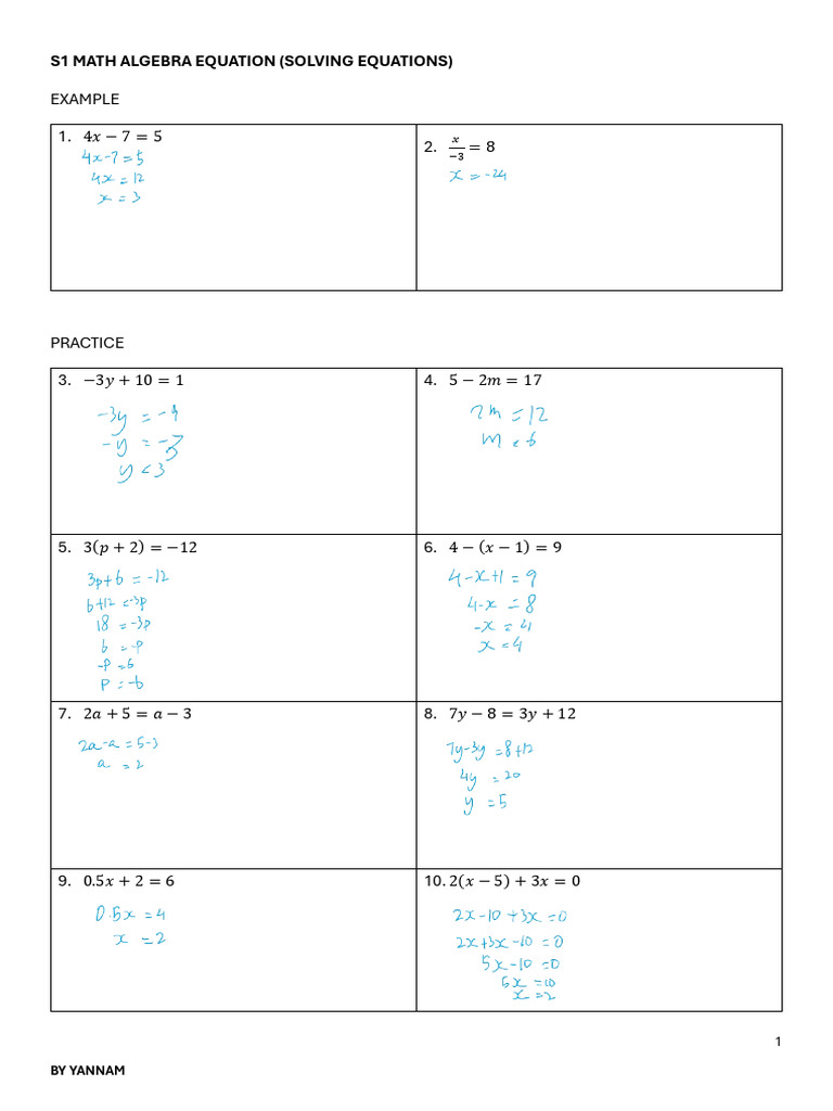 Algerba Equation | PDF