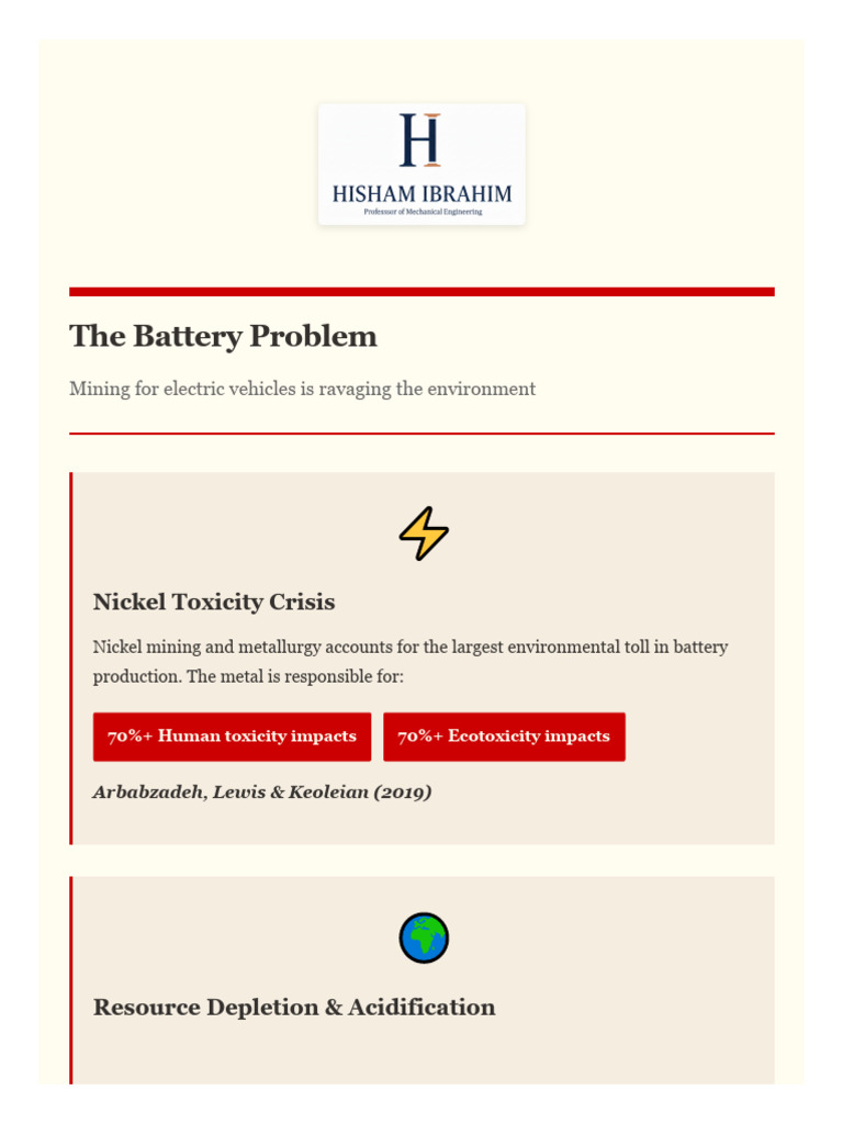 Environmental Impact of Battery Mining | PDF | Mining | Electric Vehicle