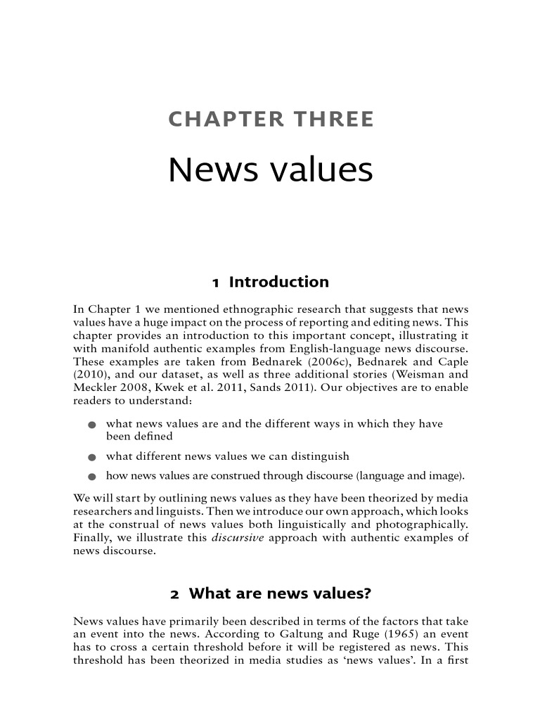 Bednarek News Values CH 3 | PDF | News | Linguistics