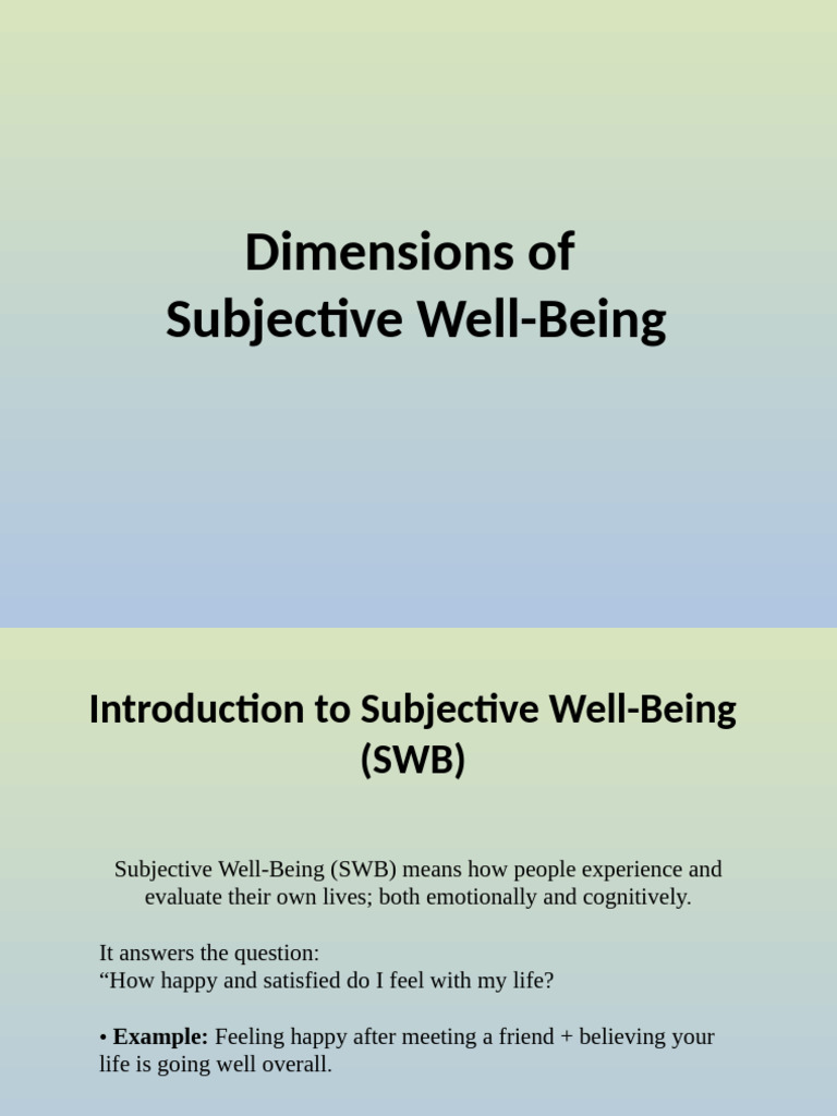 Understanding Subjective Well-Being | PDF | Happiness | Well Being