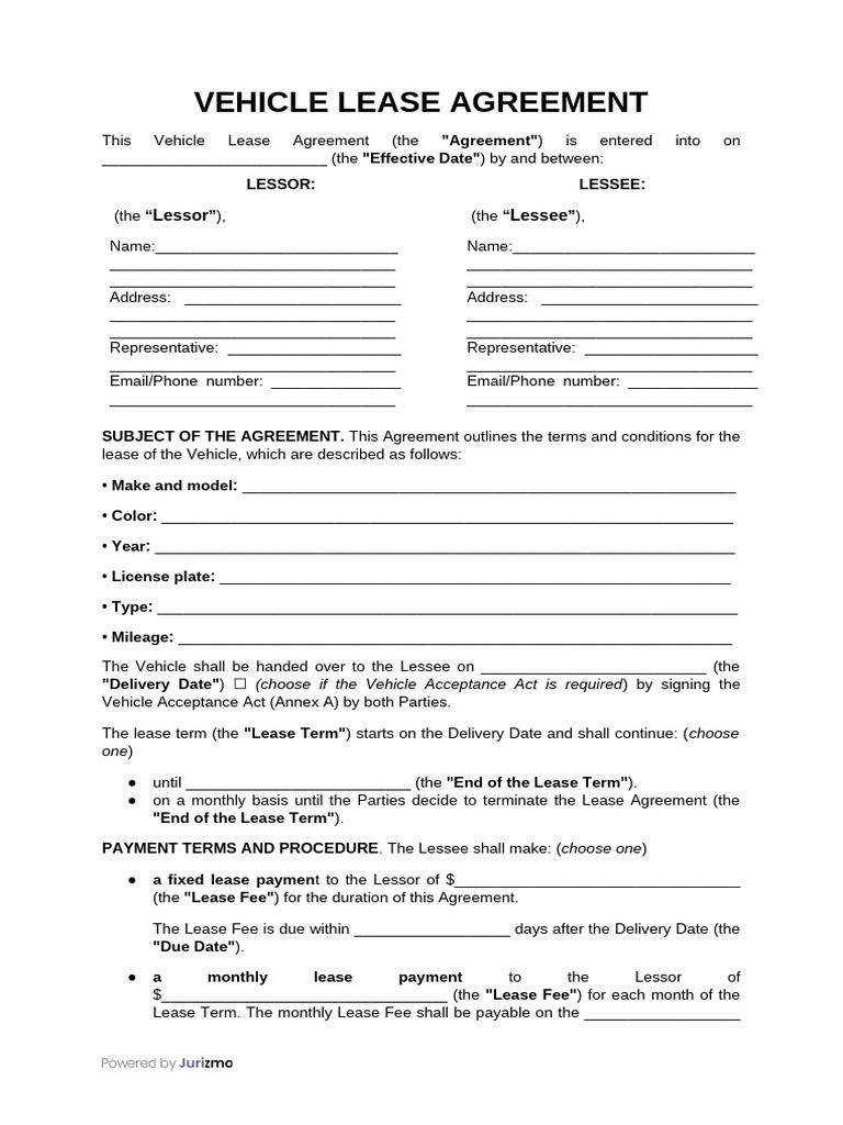 Vehicle Lease Agreement | PDF | Lease | Indemnity