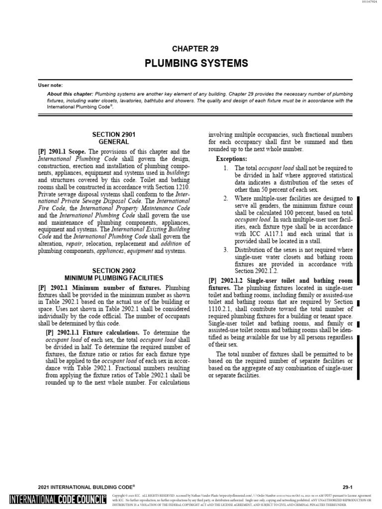 IBC 2021 Chapter 29: Plumbing Fixtures | PDF | Public Toilet | Toilet
