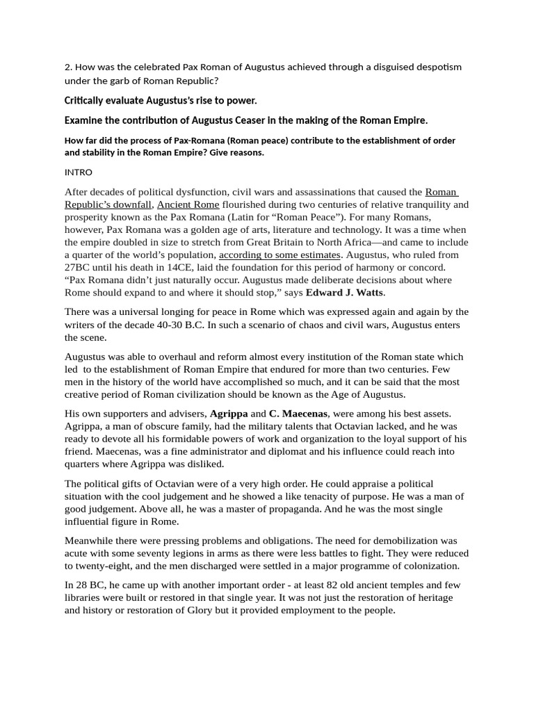 Augustus | PDF | Augustus | Roman Legion