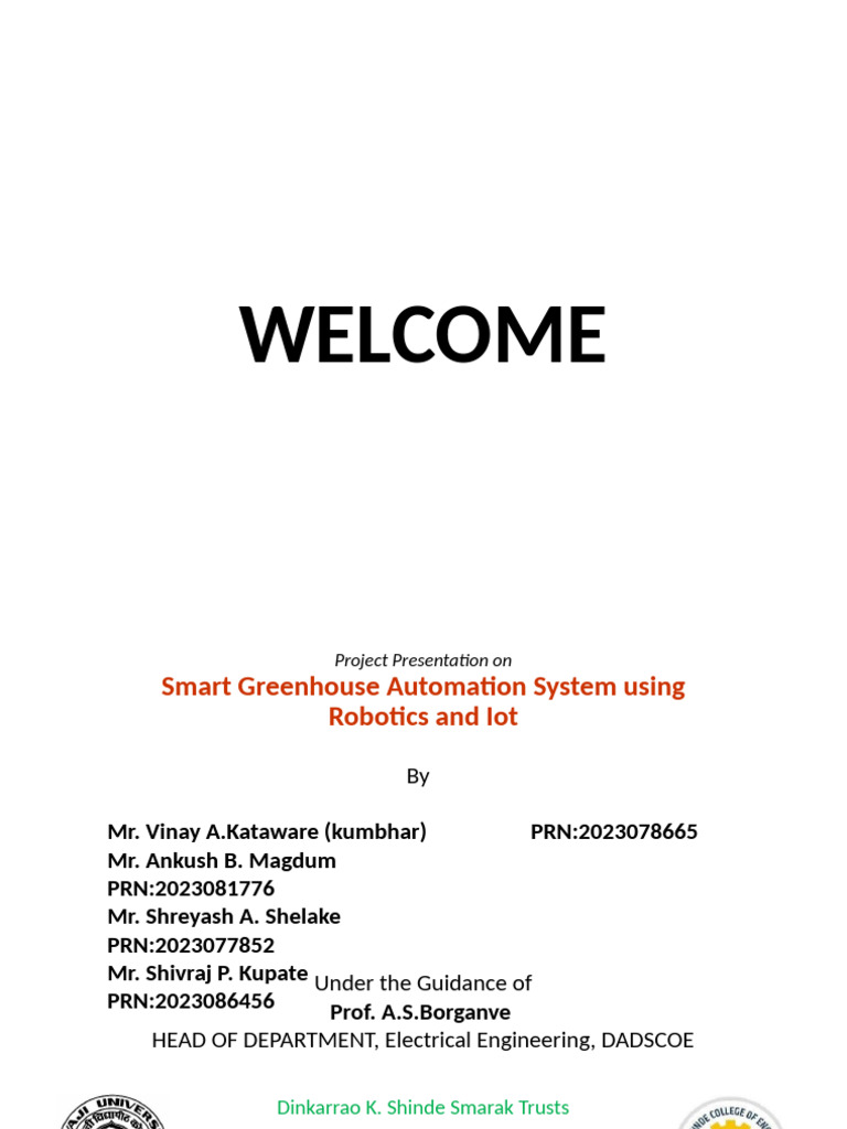 Smart Greenhouse Automation System Using Robotics and IoT | PDF ...