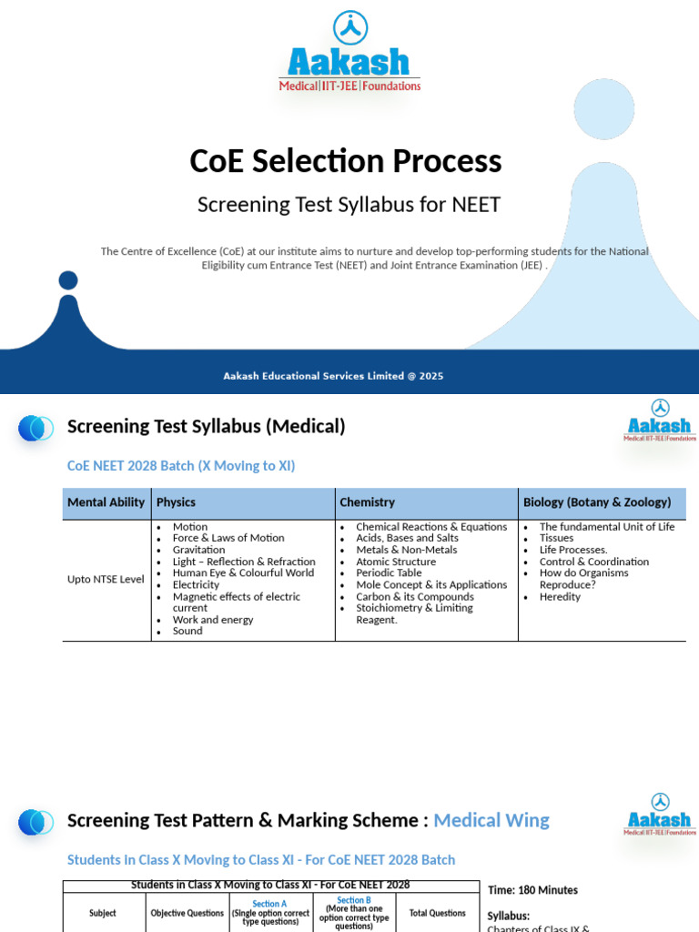CoE Screening Test | PDF | Chemistry | Physical Sciences