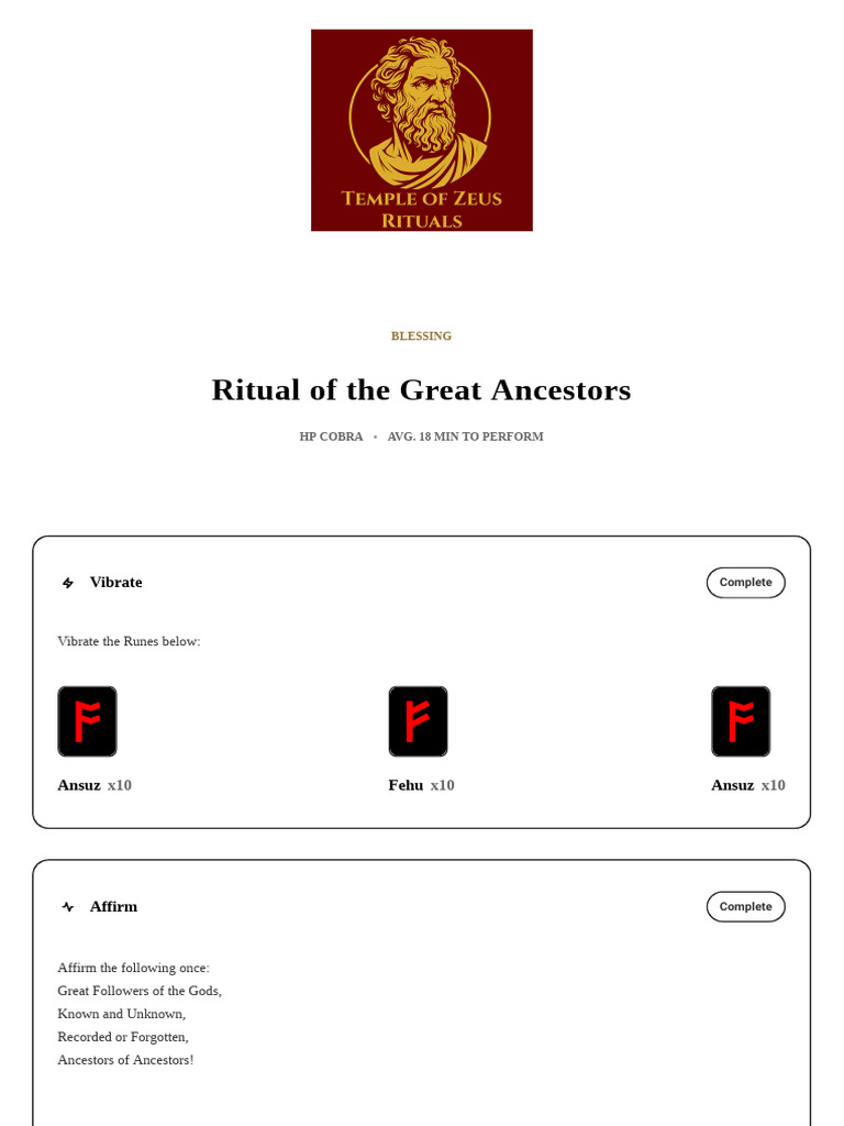 Odin's Ritual for Ancestors' Blessing | PDF | Spirituality | Religious ...
