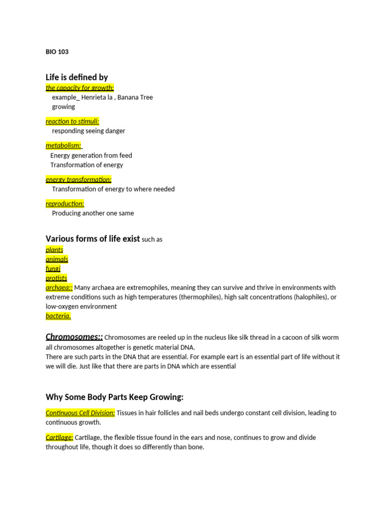 BIO 103 | PDF | Cell (Biology) | Bone