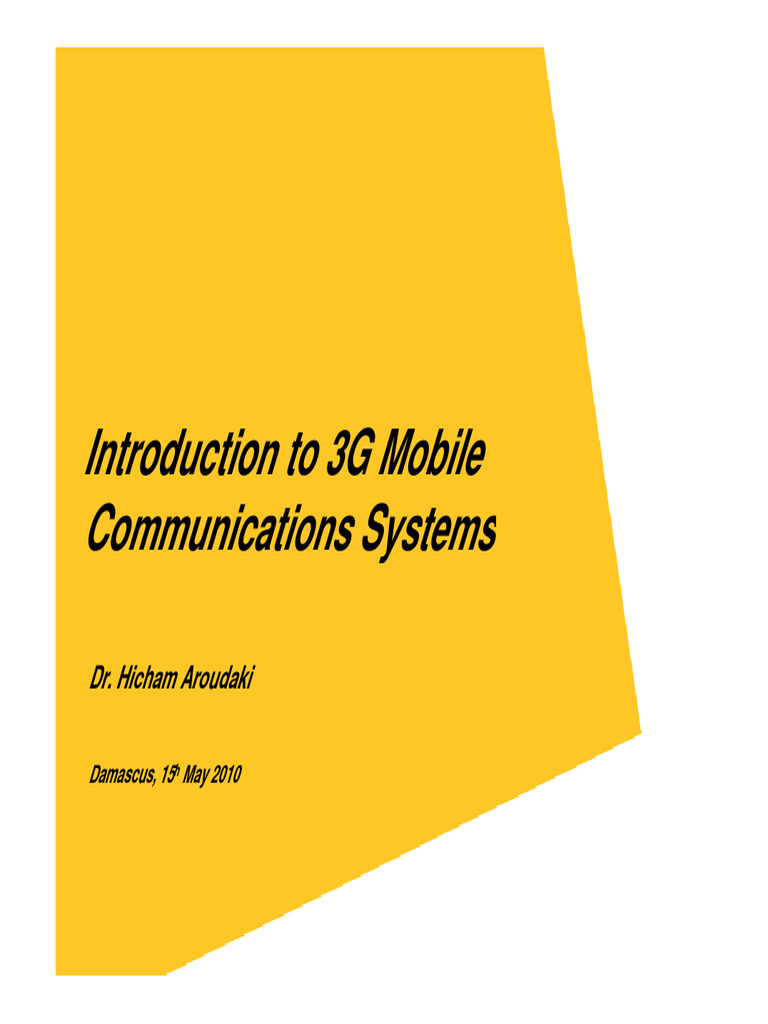 Overview of 3G Mobile Communication Systems | PDF | 3 G | Signal To ...