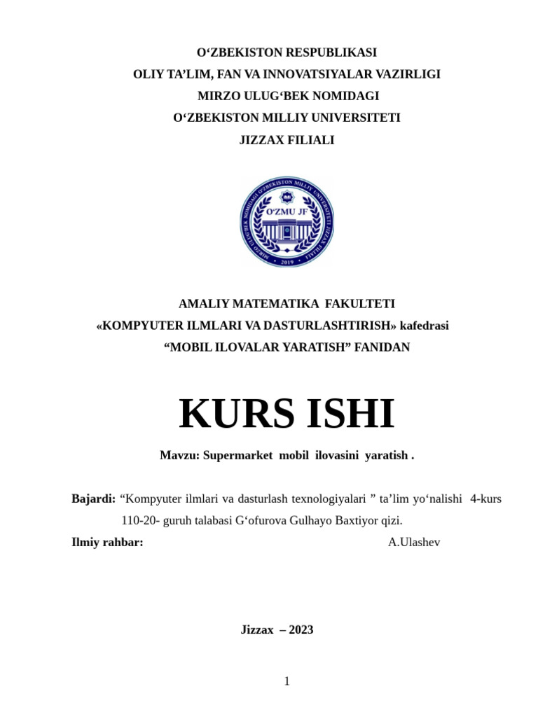 Mobil Ilovalar Yaratish | PDF