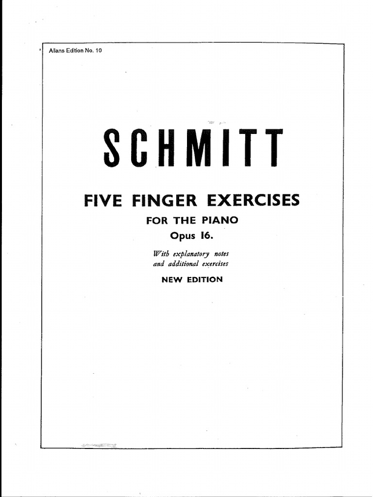 Schmitt Five Finger Exercises Op 16 | PDF