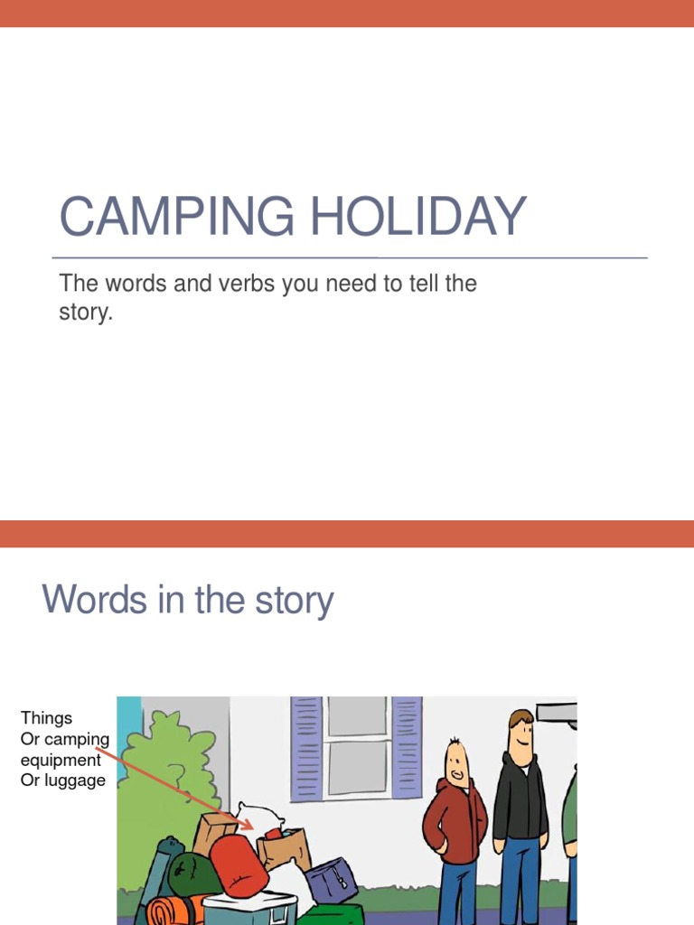 Camping Verbs and Activities Explained | PDF | Camping | Tent
