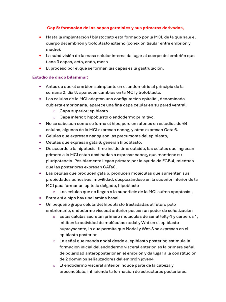 Cap 5, Disco Bilaminar, y Cpaas | PDF | Embrión | Anatomía