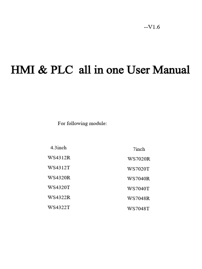 HMI & PLC User Manual V1.6 Guide | PDF | Programmable Logic Controller ...